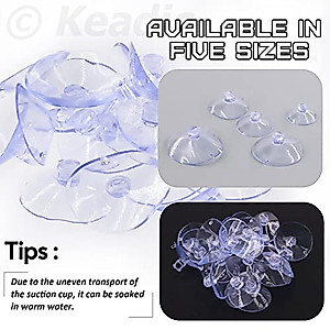Keadic 80 Pcs 5 Sizes Rubber Clear Suction Cups Set, 2.5/3/3.5/4/4.5 CM Heavy Strength Anti-Collision Plastic Sucker Pad Without Hooks for Home Kitchen Bathroom Hanging