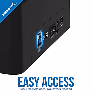 SABRENT USB 3.0 to SATA Dual Bay External Hard Drive Docking Station for 2.5 or 3.5in HDD, SSD with Hard Drive Duplicator/Cloner Function [22TB Support] (EC-DSK2)