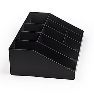 SZQINJI Coffee Condiment Organizer Holder 10-Compartment Break Room Coffee Condiment Caddy Cup Storage Holder Black