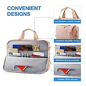 BAGSMART Laptop Bag for Women, 15.6 Inch Laptop Briefcase, RFID Blocking Laptop Case, Computer Bag Shoulder Messenger Bag