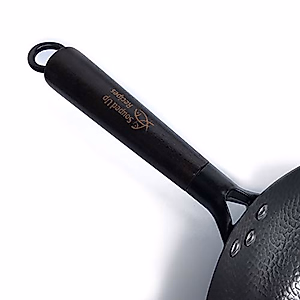 Souped Up Recipes Carbon Steel Wok For Electric, Induction and Gas Stoves (Lid, Spatula and User Guide Video Included)