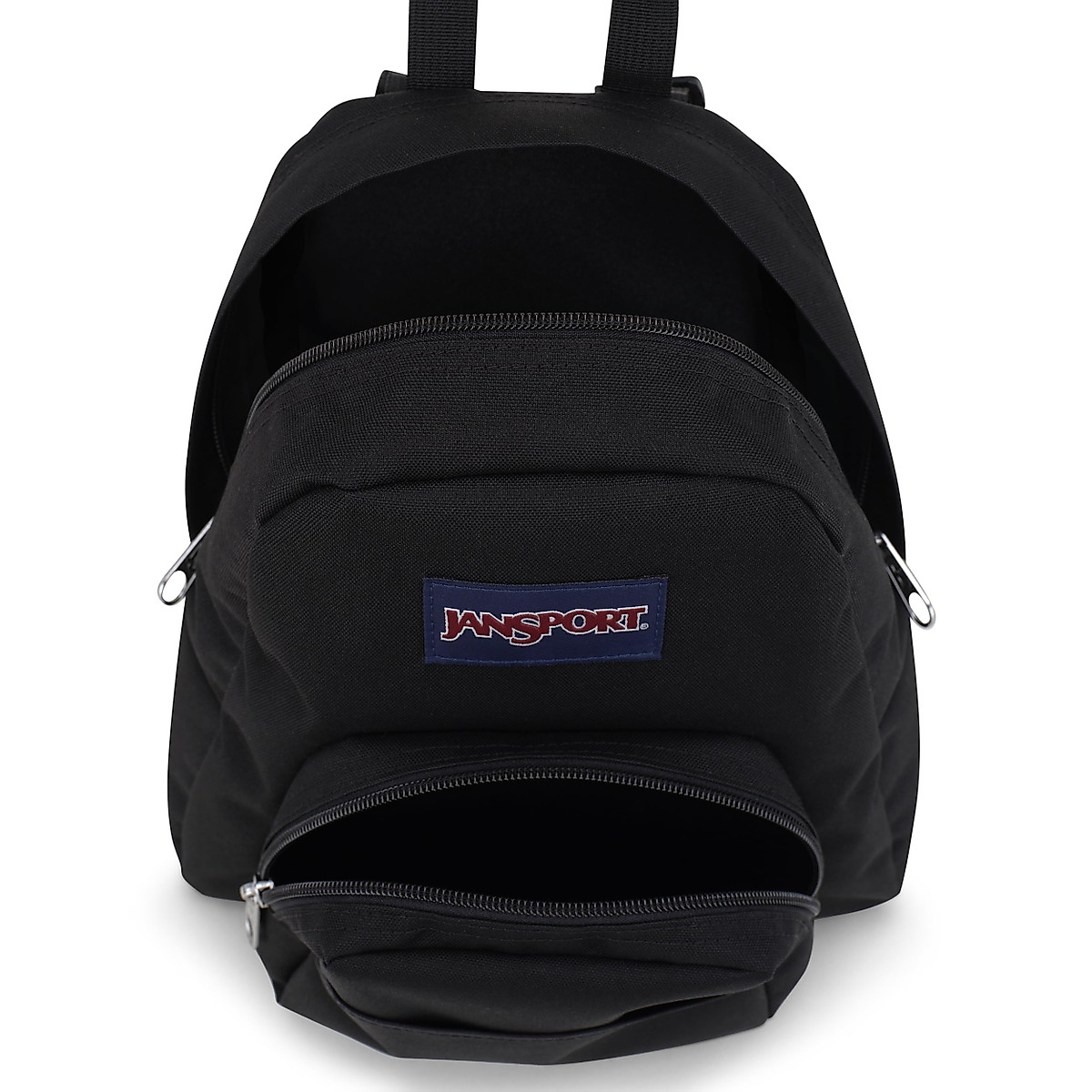 JanSport Half Pint Mini Backpack for Women, Men, Girls, Boys, Black, 10.2 L - Durable Mini Bag Purse with Adjustable Shoulder Straps, Single Main Compartment, Zippered Stash Pocket