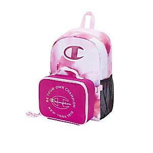 Champion unisex child Youth & Lunch Kit Combo Backpacks, Black/Scarlet, One Size US