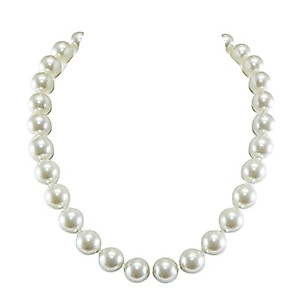 Kenneth Jay Lane 14mm Pearl Strand Necklaces (18", White)