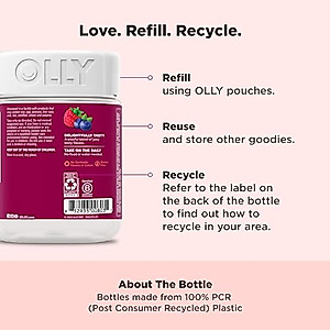 OLLY Women's Multivitamin Gummy, Vitamins A, D, C, E, Biotin, Folic Acid, Adult Chewable Vitamin, Berry Flavor, 65 Day Supply - 130 Count (Packaging May Vary)