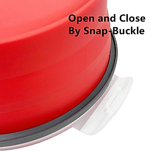 CARTINTS Round Collapsible Bowls with Lids, Reusable Silicone Food Storage Containers, 3Pack 350-500-800ML, Stackable Space Saving, Microwave and Freezer Safe, Meal Prep Container