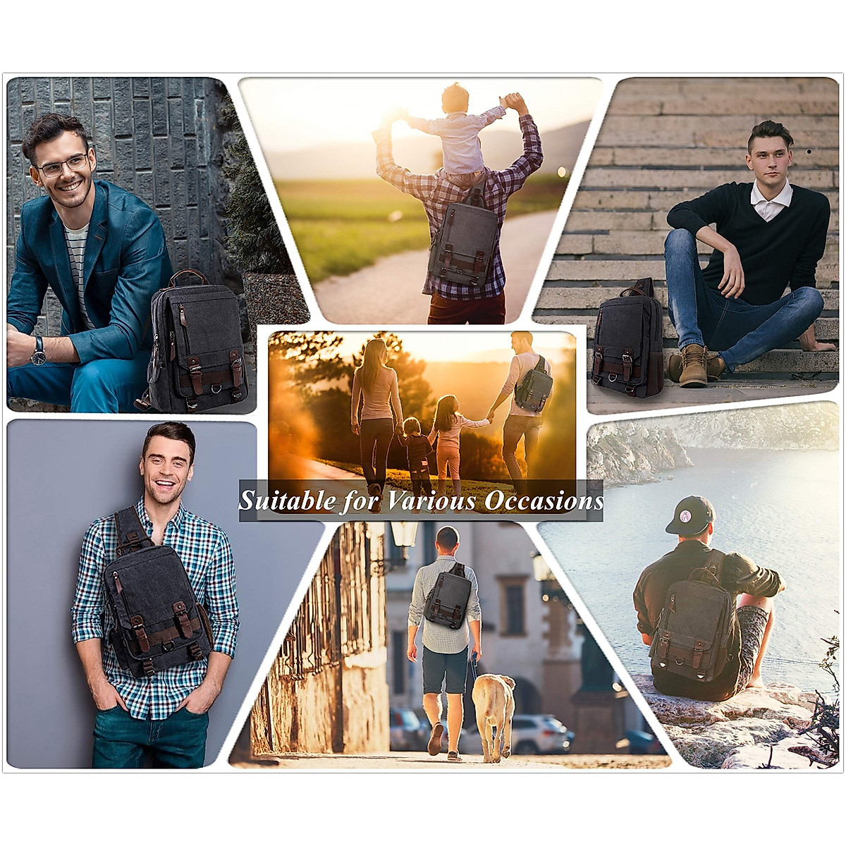 Leaper Retro Crossbody Bag Sling Bag Canvas Messenger Bag for Men Women Shoulder Bag Crossbody Handbags Satchel Army Green, L