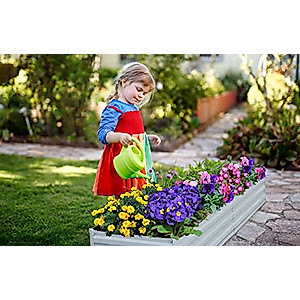 SONFILY Planter Raised Beds Raised Garden Bed for Gardening Garden Boxes Outdoor Metal Raised Garden Beds Galvanized Outdoor,8x2x1 Galvanized Grey