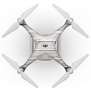 Design Skinz Design Skinz Aged White Wood Planks Full-Body Wrap Decal Skin-Kit Compatible with The Drone DJI Phantom 4 Pro