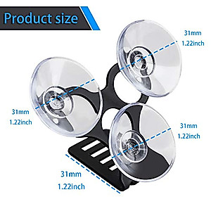 YiePhiot Windshield Suction Cup Mount Holder Compatible with Laser Detectors & Radar Escort Passport 7500 X80 X70 X50 Solo S4 SC 55 s75 Beltronics RX65 Red (Bracket & 6 Suction Cups)