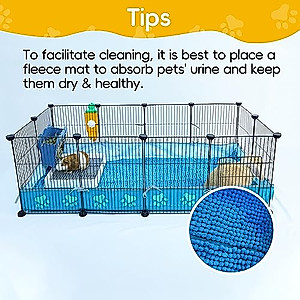 Guinea Pig Cage Liner Waterproof Oxford Bottom Pet Bedding for Rabbit Chinchilla Hedgehog Ferret Small Animals Cage C&C Playpen Accessories, 48x24 inch Blue