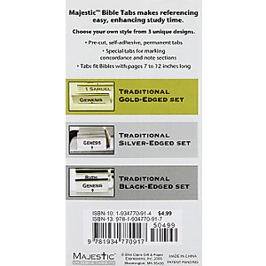 Majestic Traditional Silver-Edged Bible Tabs