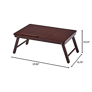 Amazon Basics Portable Lap Desk with Adjustable Lift Top for Laptops and Reading - Espresso Finish