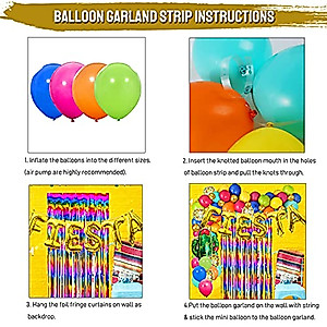 Fiesta Party Decorations Fiesta Balloon Garland Rainbow Fringe Backdrop Cactus Foil Balloon Latex Confetti Balloons with Tape Set for Mexican Luau Theme Party Decor