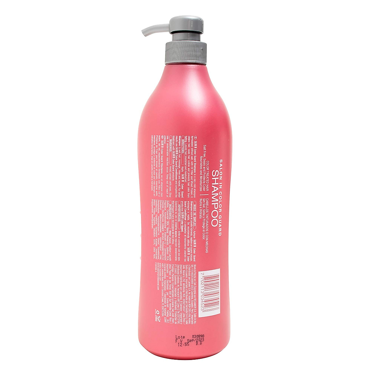 Color Guard Pro Shampoo Recamier SalonIn Enhance and Protect Colored Hair Until Next Dye No Salt | Champu Cabello Tinturado Protege y Realza Hasta La Sgte Visita 33.8 Ounces - 1 Litro