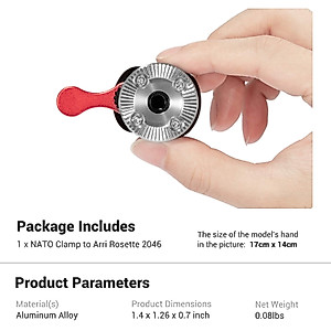 SmallRig Quick Release Rosette Mount, Rosette to NATO Clamp Adapter for Rosette Handle Grip for Arri Standard, DIY Camera Rig - 2046