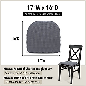 Tromlycs Chair Cushions for Dining Chairs 4 Pack Kitchen Room Pads Seat Cushions Indoor Non Slip U Shaped 17 x 16 Inch Grey