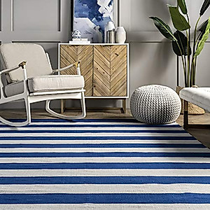 nuLOOM Sea Breeze Flatwoven Regent Stripes Area Rug, 3' x 5', Blue