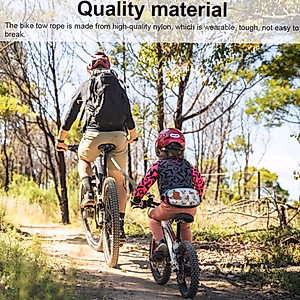 Bicycle Tow Rope, MTB & Cycling Stretch Pull Strap Bicycle Tow Rope for Kids Tandem Bike Attachment for Kids for Riding Further with Your Child Compatible with Any Bicycle (Army Green)