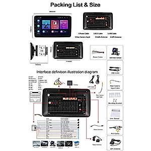2022 Android 11 Rotating Touch Screen Car Stereo with Apple Carplay Android Auto, 10" Car Radio with Hi-Fi FM/RDS GPS WiFi Double Din Head Unit Support Bluetooth AHD Backup Camera(2+32)