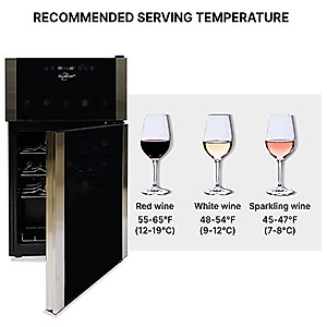 Koolatron 29 Bottle Dual Zone Wine Cooler, Black, 3 cu ft (86L) Compressor Wine Fridge, Freestanding Wine Cellar, Red, White, Sparkling Wine Storage in Home Bar, Kitchen, Apartment, Condo