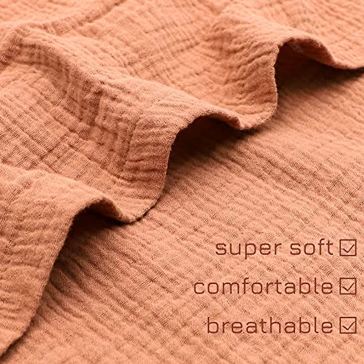 Muslin Baby Lounger Cover, Baby Padded Lounger Cover, Infant Floor Seat Cover, Organic Cotton Removable Slipcover Fits Newborn Lounger for Boys and Girls(Brown)