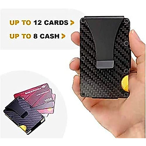 Psyco Tropix Carbon Fiber Wallet - Metal Wallet - Minimalist Wallet - RFID Blocking Front Pocket Wallet - Carbon Fiber Money Clip - Card Holder - Thin Wallet