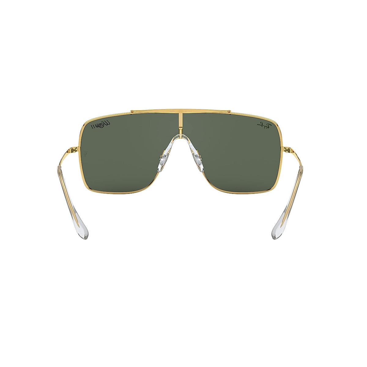 Ray-Ban RB3697 Wings II Square Sunglasses, Gold/Dark Green, 35 mm + 1