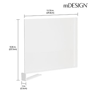 mDesign Plastic Closet Shelf Dividers; Tall Organizer Separators with Clip for Shelves in Bedroom and Closets for Jean, Sweater, Shirt, Purse, and Clothes Storage - Lumiere Collection, 4 Pack, White