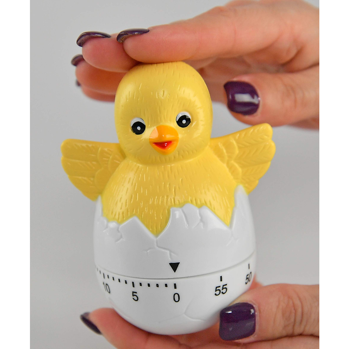 HOME-X Chick Timer, Cute Kitchen Home Decor, Useful Kitchen Gadgets, Animal Timers Mechanical Kitchen Cooking Timer Clock Loud Alarm Counters-Student Timer- 55 Minutes-3 3/4" L x 3"D