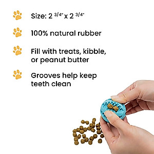 Stuffable Dog Ball Toy - Dog Chew Ball | Interactive Dog Balls for Aggressive Chewers | Dog Balls & Chew Toys for Teething | Dog Ball Chew Toy | Blue