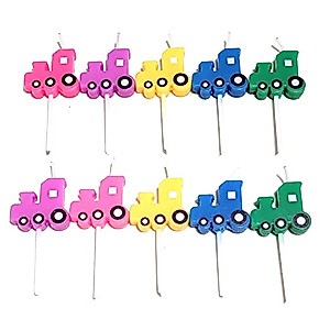 JM Future 10 Count Special Cake Candles Topper with Holder for Wedding Party Birthday Valentine's Day Cake Decoration, Perfect Wish Gift for Kid and Adult (Train)