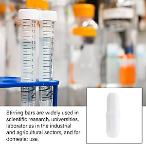 joaoxoko Magnetic Stir Bars,10 Pcs PTFE Magnetic Stirrer Mixer Stir Bar, 20 mm/ 0.8 Inch White Laboratory Stirrer Mixer Bar (10)