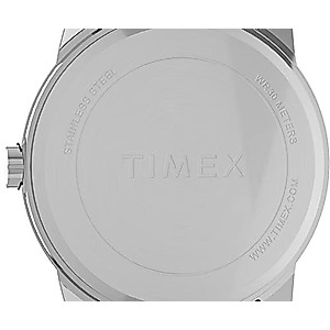 Timex Men's Easy Reader 38mm Perfect Fit Watch – Silver-Tone Case White Dial with Silver-Tone Expansion Band