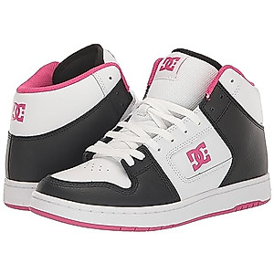 DC Women's Manteca 4 High Top Skate Shoe, Black/White/Pink, 7.5