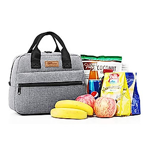 HOMESPON Insulated Lunch Bag for Women Men Lunch Box Cooler Lunch Tote for Work Picnic (Grey)