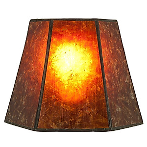 Upgradelights 10 Inch Uno Down Bridge Mica Lamp Shade Replacement for Floor Lamps (6x10x7)