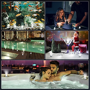 Mini Submersible LED Tea Lights - Waterproof Flameless White Led Lights Battery Powered, Small Led Candle Light for Halloween, Vase, Hot Tub, Pool, Party Lantern Wedding Decor (20pcs Without Remote)