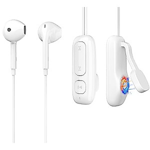 Amaitree Lavalier Microphone, Commercial Wireless Lavalier Headphones, Magnetic Lavalier Design Bluetooth 5.3 with Microphones Earphone, Wireless in-Ear Earbuds for Teams and Zoom - White