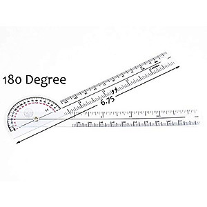 Scrubsmart Economy, Lightweight Plastic 6-3/4" Pocket Goniometer 180 Degrees EGM-425