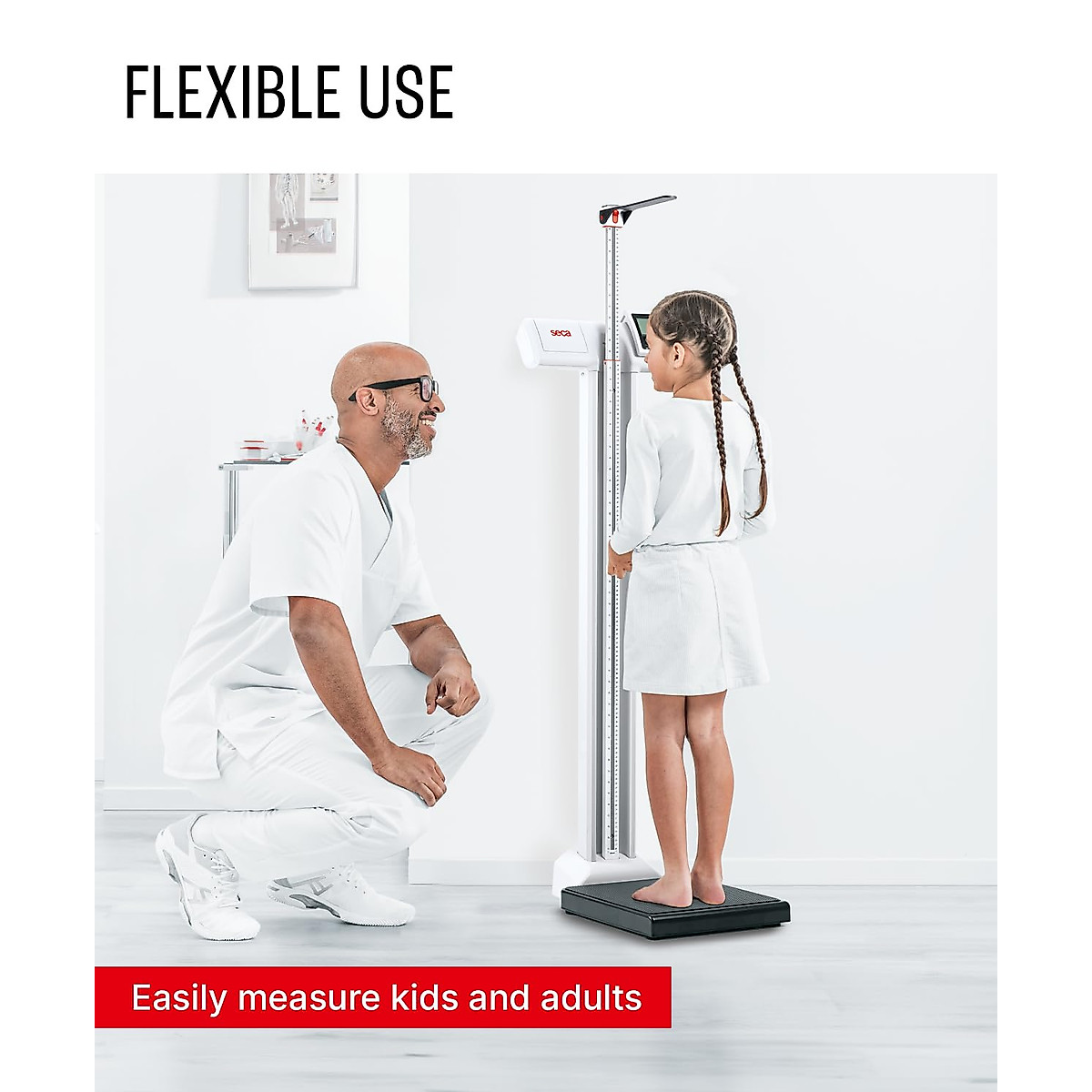 Seca 777 Medical Scale – Professional Physician Scale - Accurate Weight with Consistent Results and BMI - Eye Level Height Rod and Tilt Proof Safety - Weight Capacity 550 lbs / 220 kg