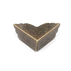 Mcredy Box Corner Protectors Decorative Corner Guards with Mounting Screws 2.8x2.8x1.2"(LxWxH),Side Length 2.8" Corner Bracket Iron Bronze Tone for Photo Album Pack of 8