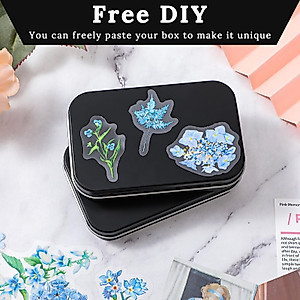 PEOVLVN 2 Pack Small Tin Box, Metal Rectangular Empty Hinged Tins Metal Tin Box with Lids Mini Portable Metal Box Container for Storage Candies Jewelry Crafts (3.7x2.4inch)