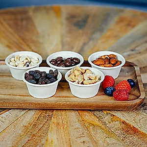 Lot45 Sustainable Small Paper Portion Cups - 2oz Condiment Container Paper Souffle Cups, 200ct Disposable Medicine Cups