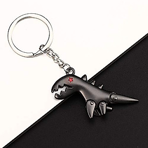 YONGYAN Dinosaur Cute Keychain Couple Keychain Pendant Unisex Car Keyring Alloy Bag Accessories for Men and Women (Black)