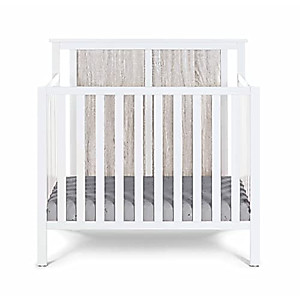 Suite Bebe Connelly 3-in-1 Mini Crib in White/Rockport Gray - Comes with Mattress Pad