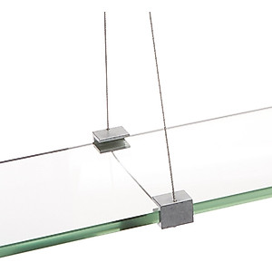 Spancraft Glass Crane Glass Shelf, Brushed Steel, 12 x 30