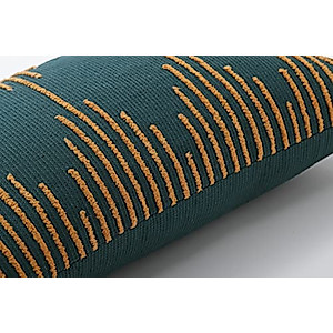 Pillow Perfect Indoor Linear Geo Teal Rectangular Throw Pillow, Blue