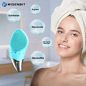 Sonic Facial Cleansing Brush, Refresh Jade - Silicone Electric Face Brush with 3 Function Modes, Waterproof, USB Rechargeable for All Skin Types, Gentle Exfoliating, Deep Cleansing, Massaging (green)