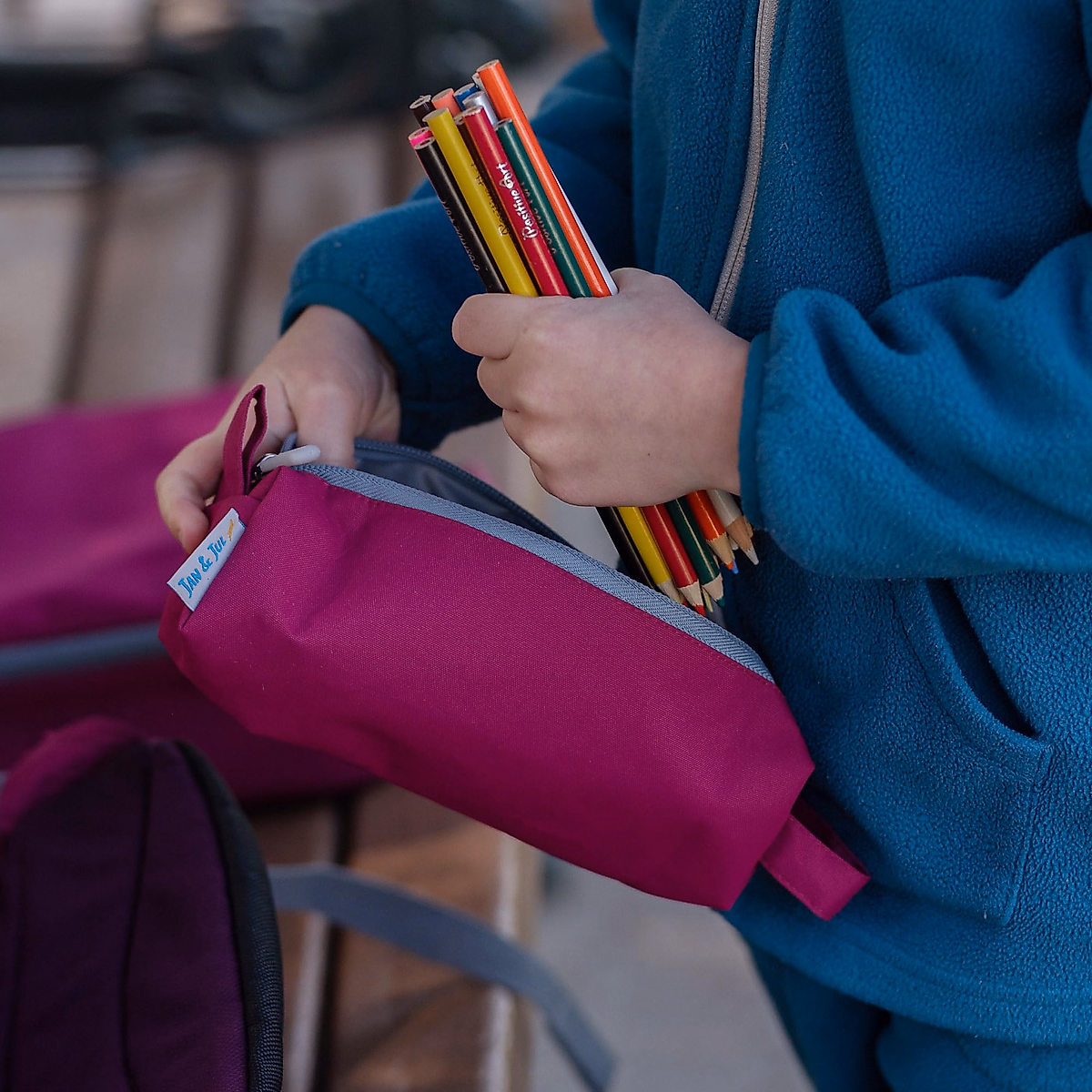 JAN & JUL Big Capacity School Pencil Pouch Lightweight Pencil Case (Wildberry)